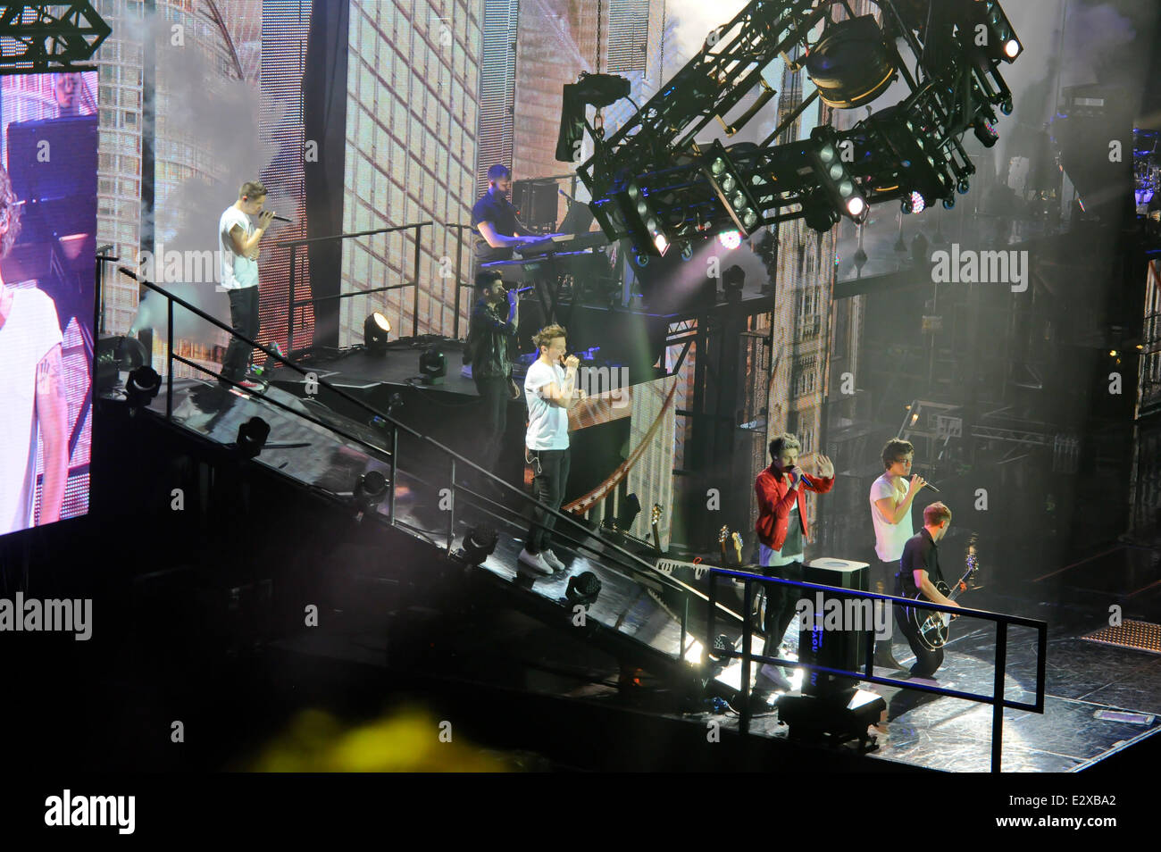 One Direction performing in concert at the LG Arena Featuring: One ...