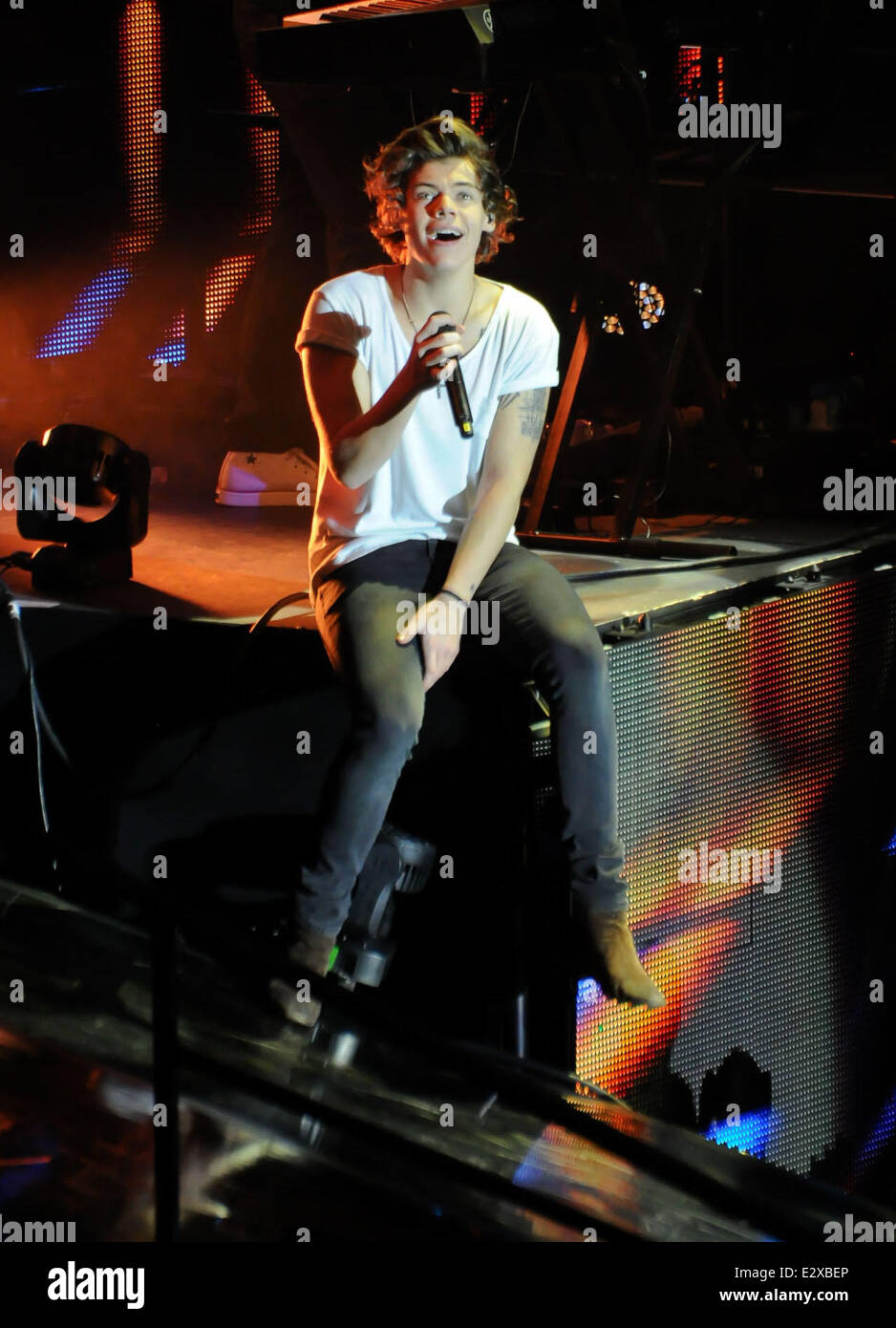 One Direction performing in concert at the LG Arena Featuring: One ...