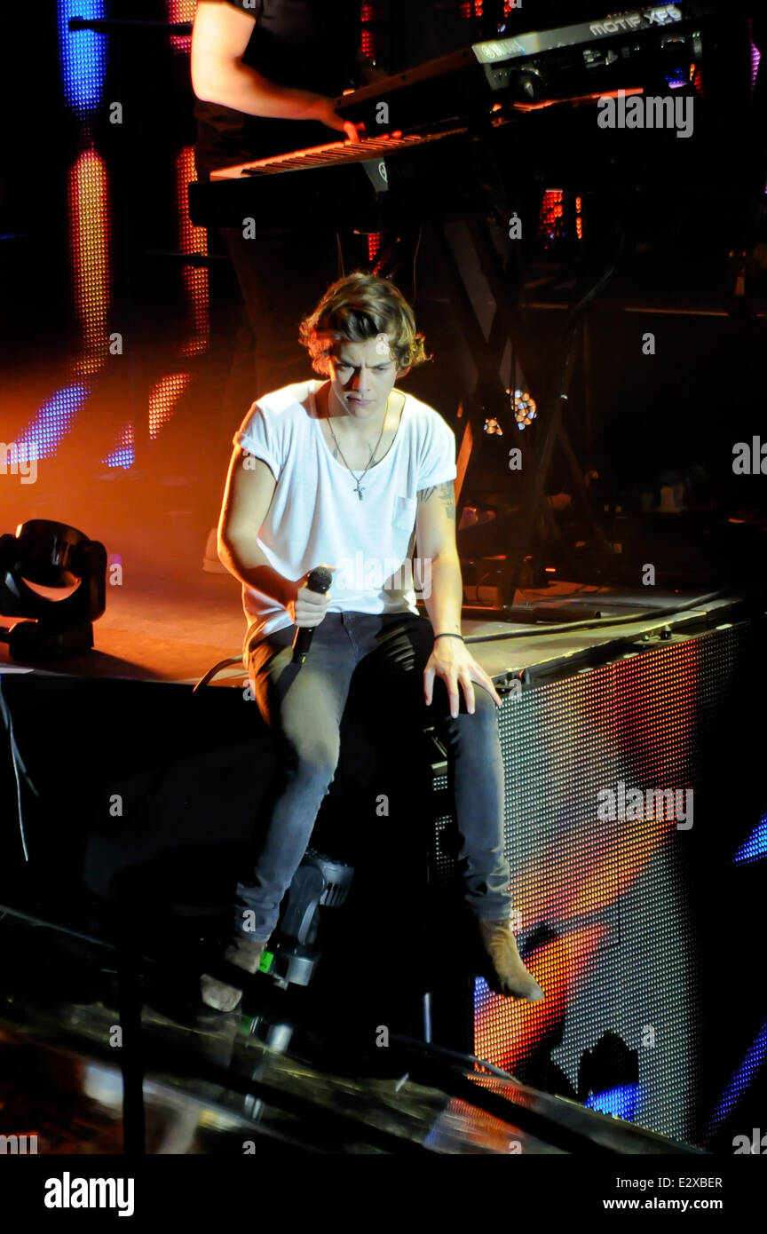 One Direction performing in concert at the LG Arena Featuring: One ...