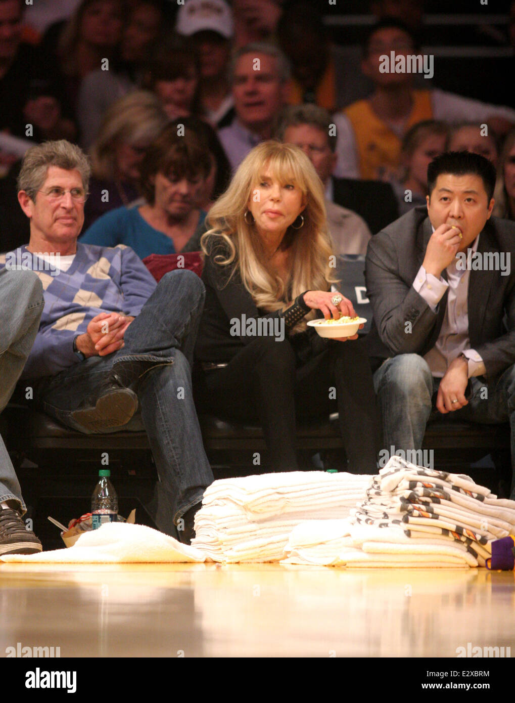 Celebrities watch the LA Lakers vs. The Washington Wizards at the ...