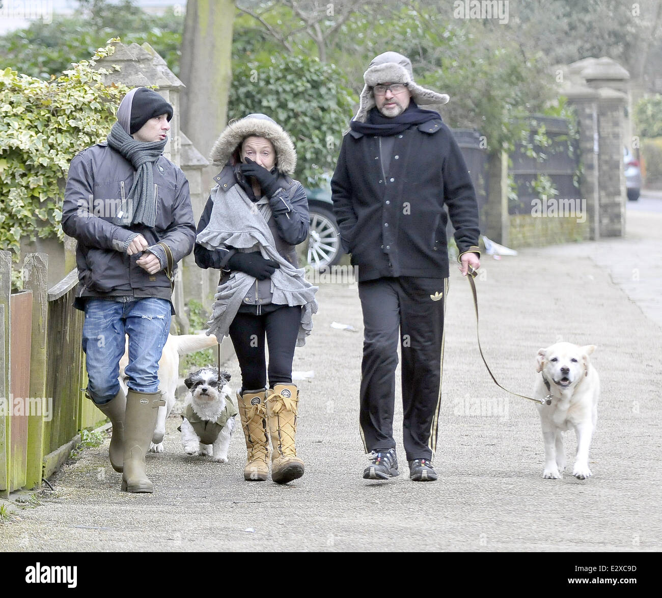 George Michael spotted out walking his dog with his friends in London ...