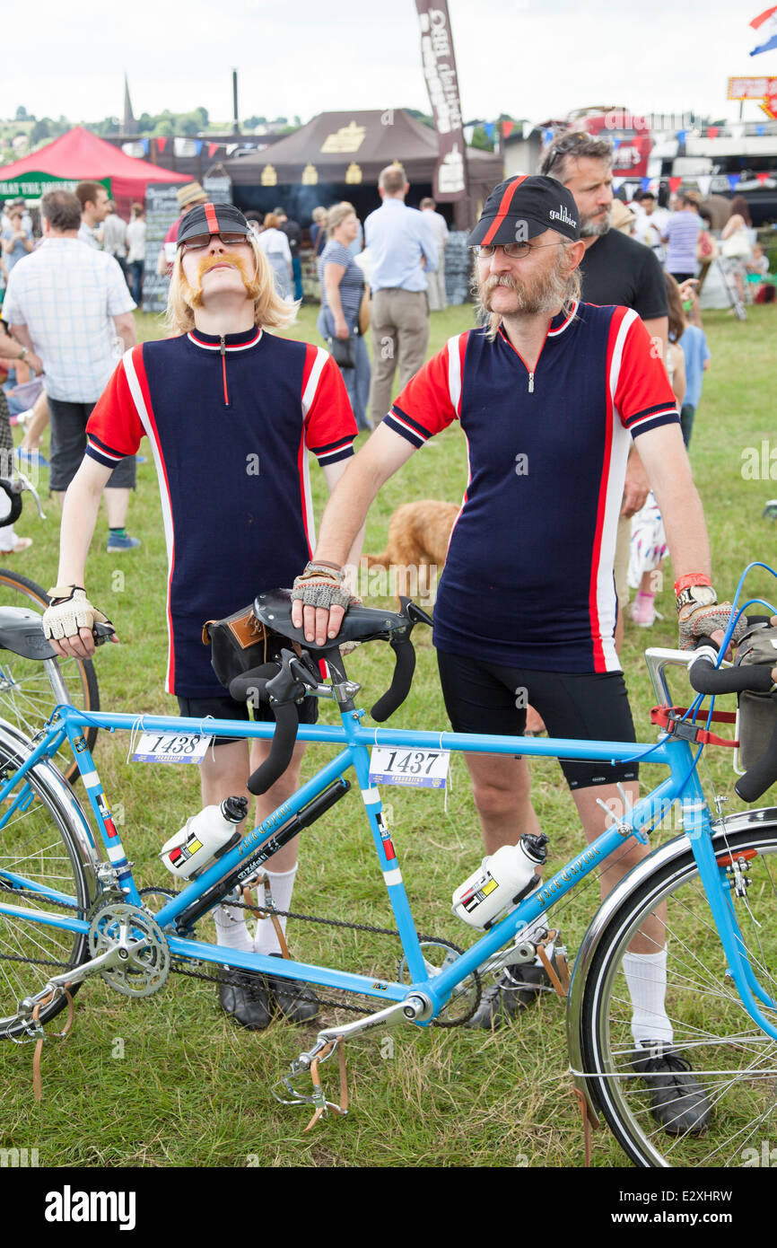 Bakewell, Derbyshire, UK. 21st June, 2014. A vintage bike event, L ...