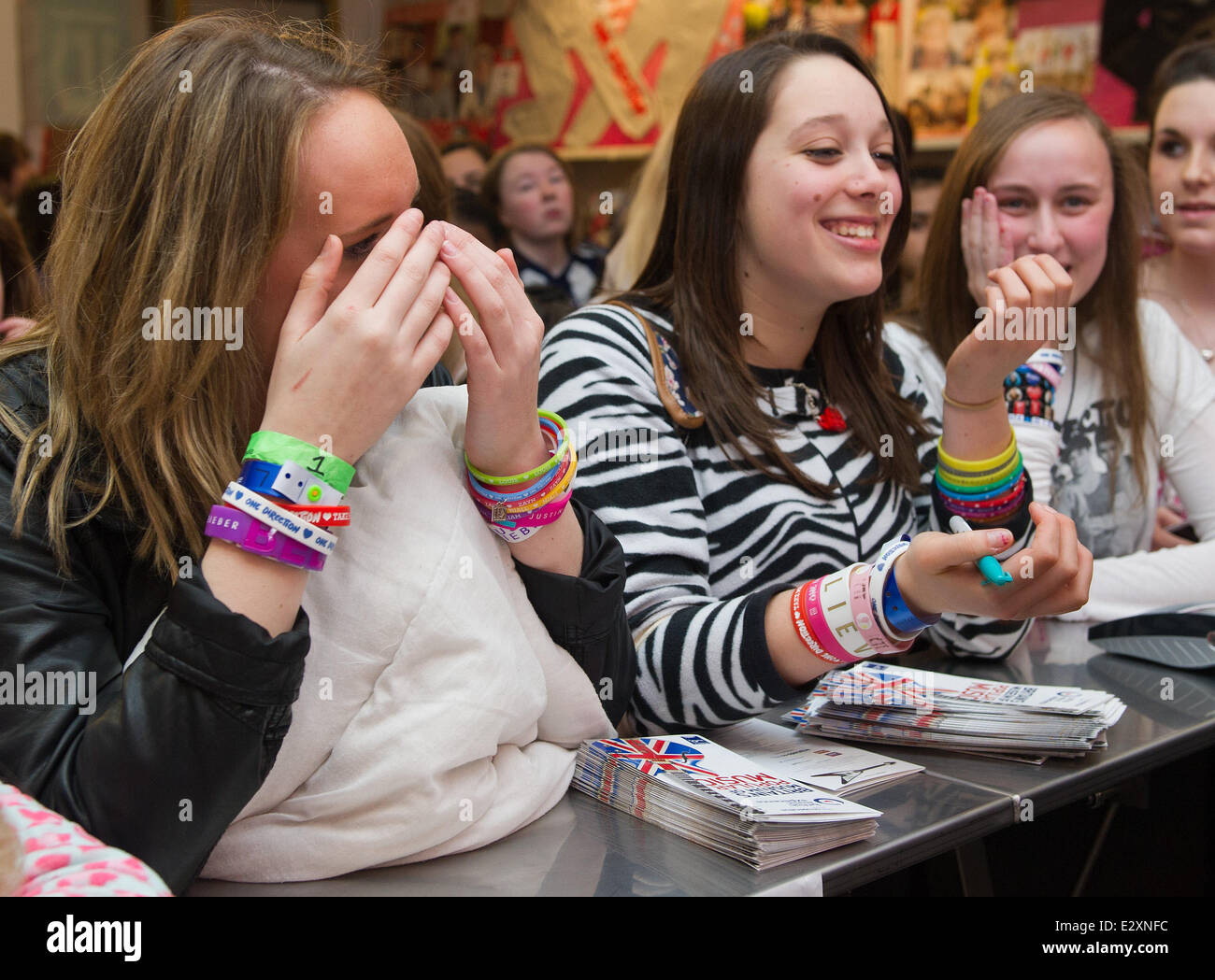 Fans of One Direction attending the opening of 1D World, a 'Pop Up ...