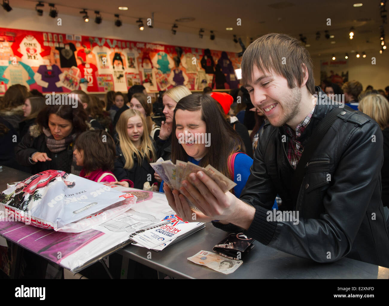 Fans of One Direction attending the opening of 1D World, a 'Pop Up ...