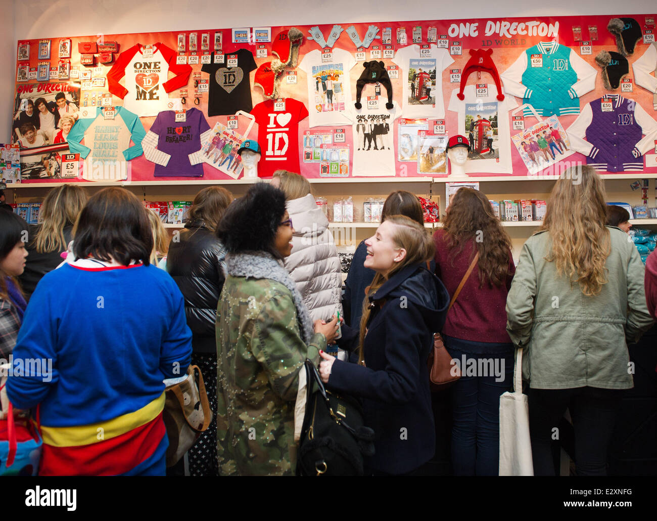 Fans of One Direction attending the opening of 1D World, a 'Pop Up ...