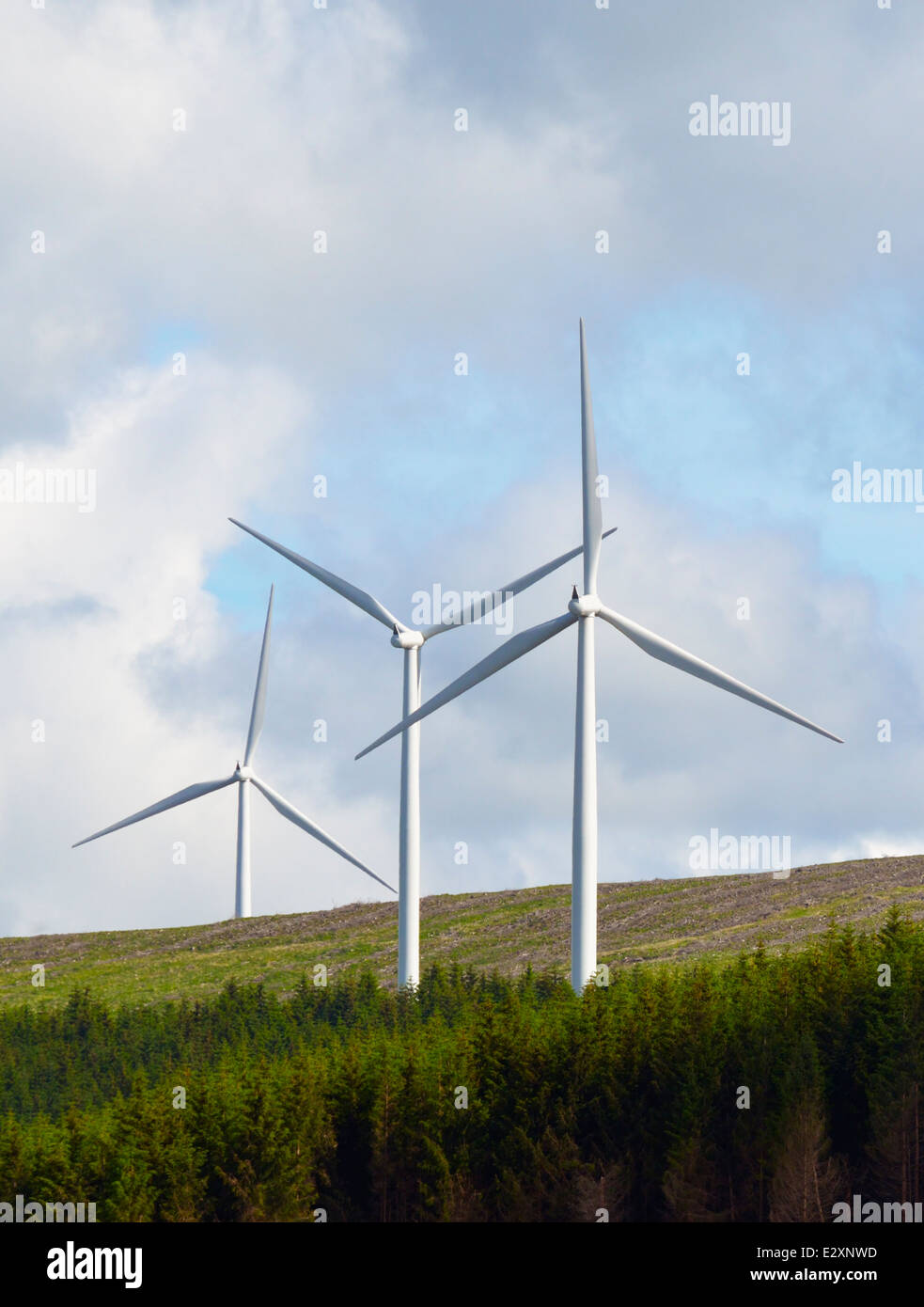 Wind turbines. Clyde Wind Farm, Abington, South Lanarkshire, Scotland ...