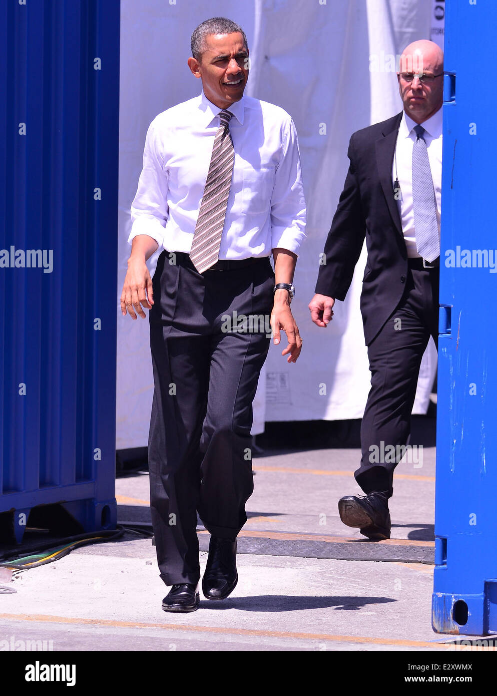 U.S. President Barack Obama speaks at the Port of Miami discussing the ...