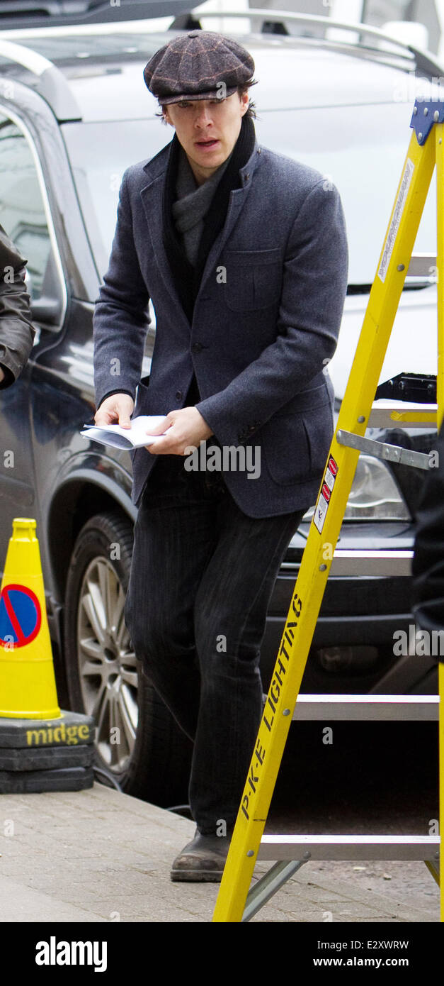 Amanda Abbington and Benedict Cumberbatch arrive on the film set of ...