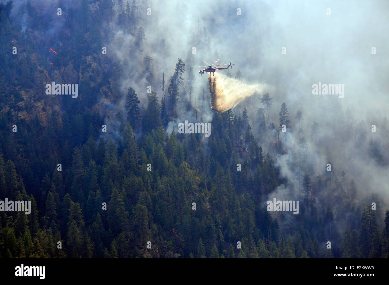 Aerial firefighting efforts during the Slide Fire in Oak Creek Canyon ...