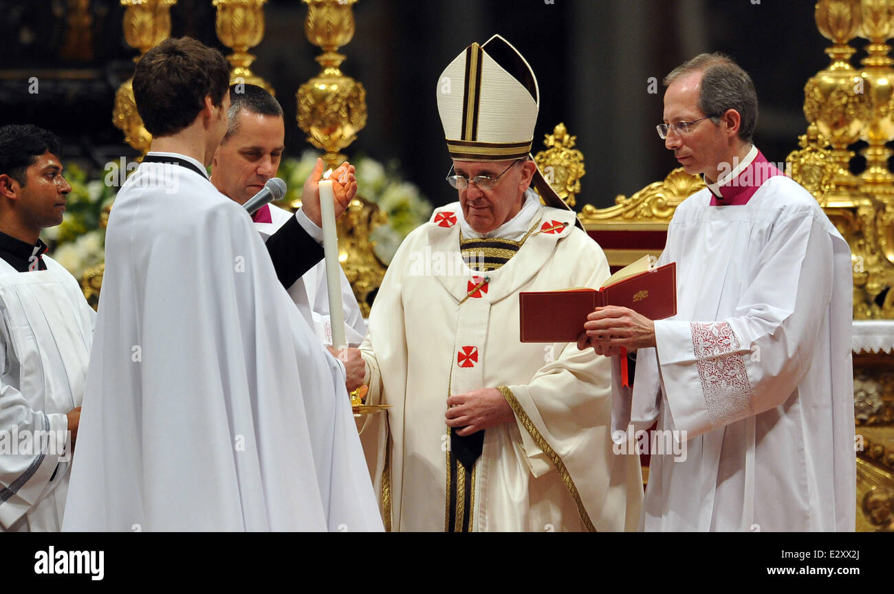 Pope Francis I celebrates the Easter vigil Featuring: Pope Francis I ...