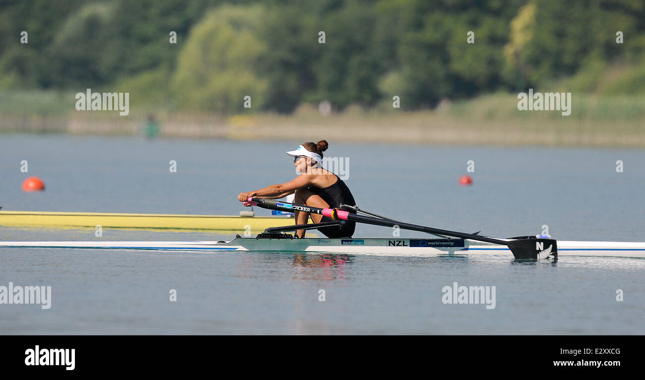 Aiguebelette, France. 21st June, 2014. FISA World Rowing Cup. Emma ...