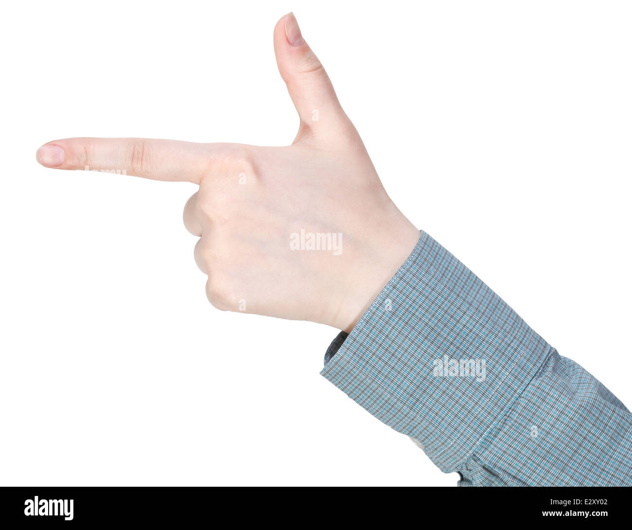 handgun - hand gesture isolated on white background Stock Photo - Alamy