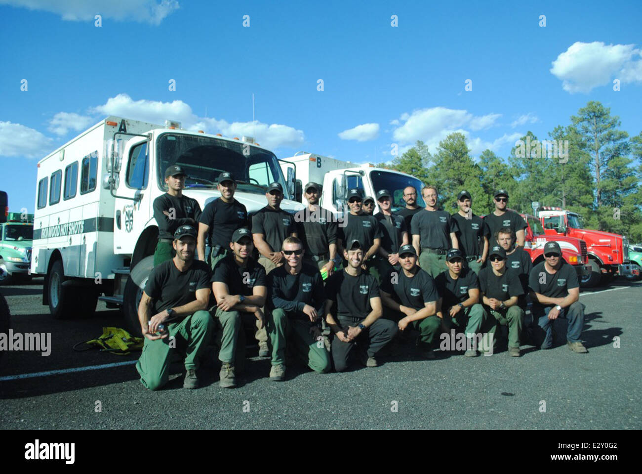 Fire crews work to control the Slide Fire in the Coconino National ...