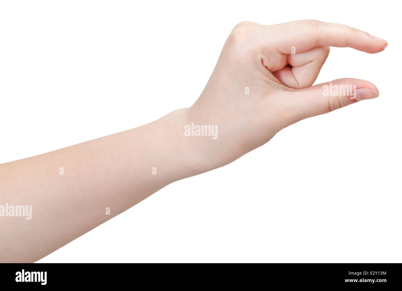 showing little size - hand gesture isolated on white background Stock ...