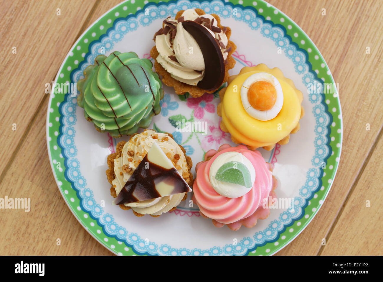Selection of cream cakes Stock Photo - Alamy