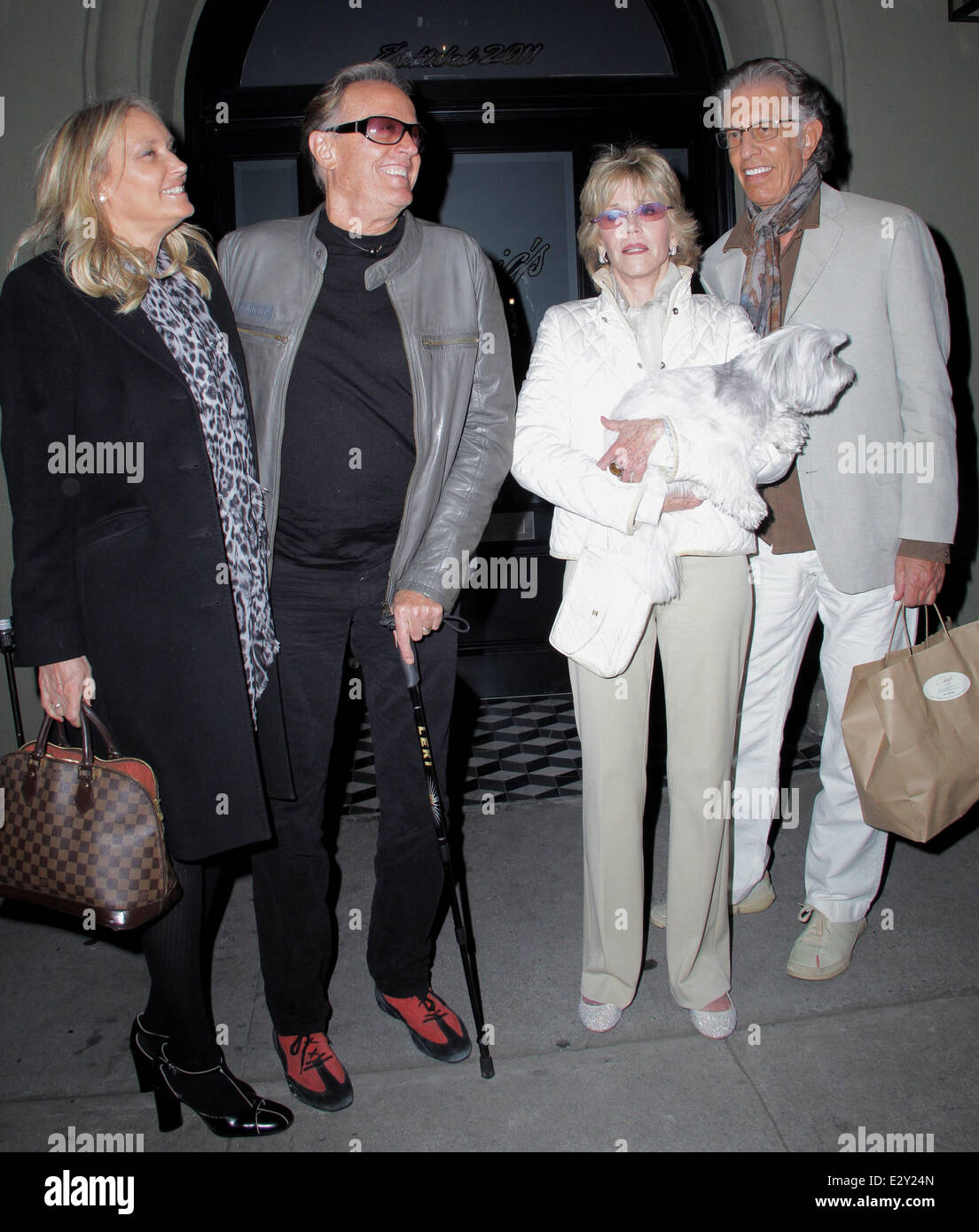 Jane and Peter Fonda leaving Craig's restaurant Featuring: Peter Fonda ...