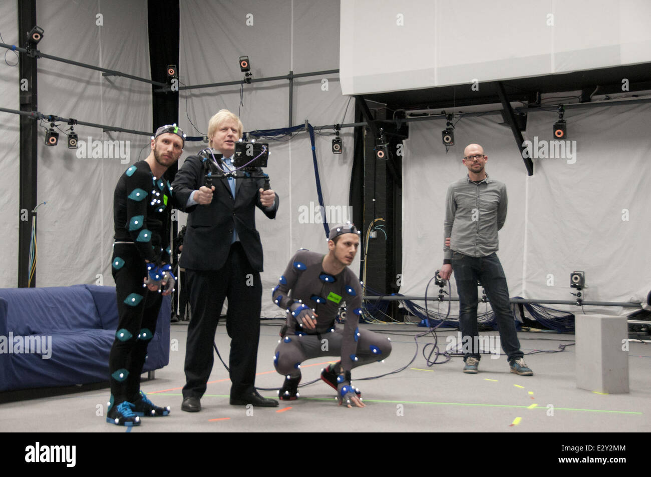 Mayor of London Boris Johnson films a short animation at Ealing Studios ...