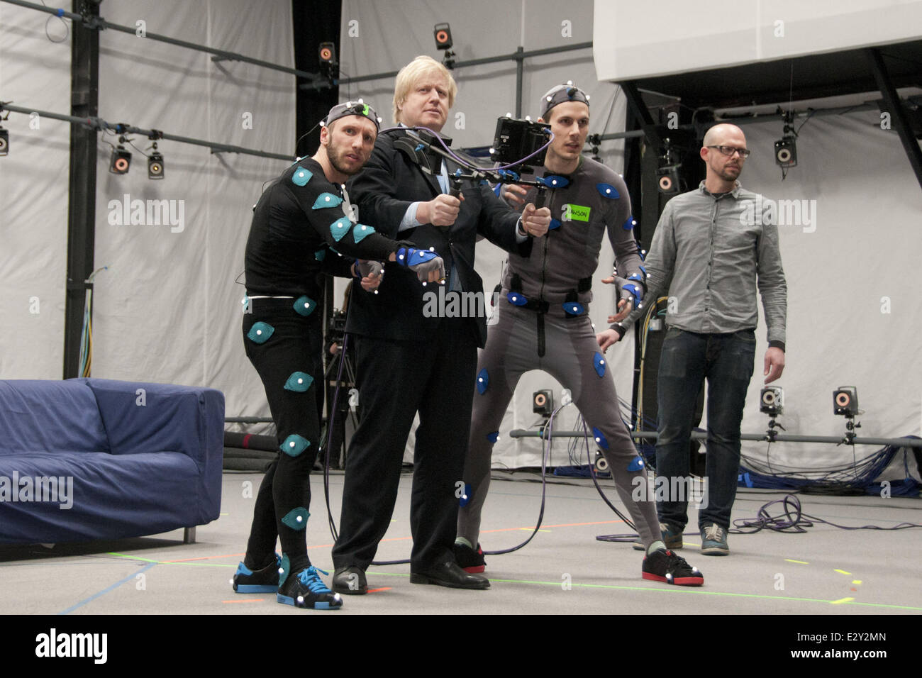 Mayor of London Boris Johnson films a short animation at Ealing Studios ...