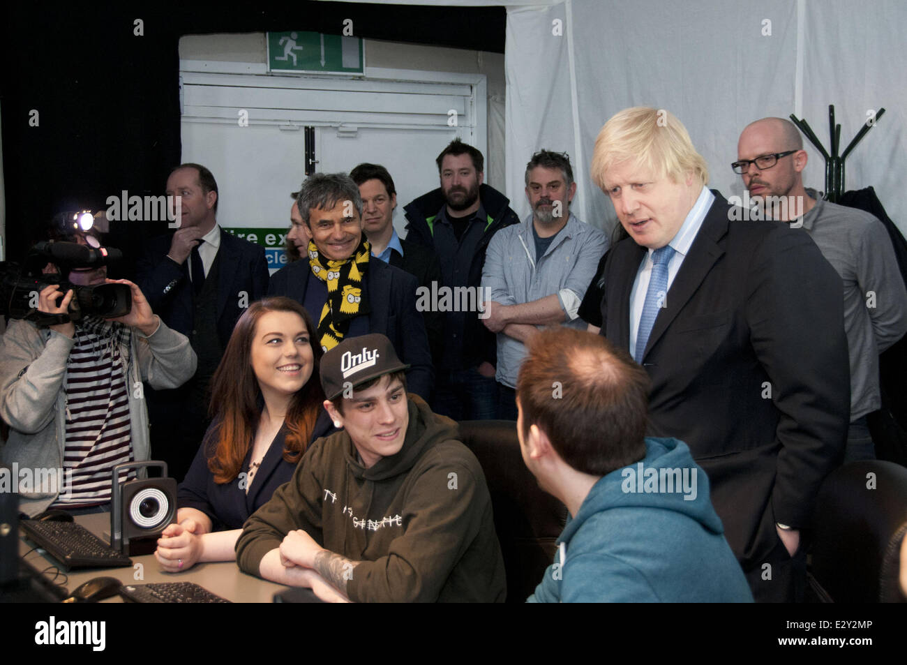 Mayor of London Boris Johnson films a short animation at Ealing Studios ...