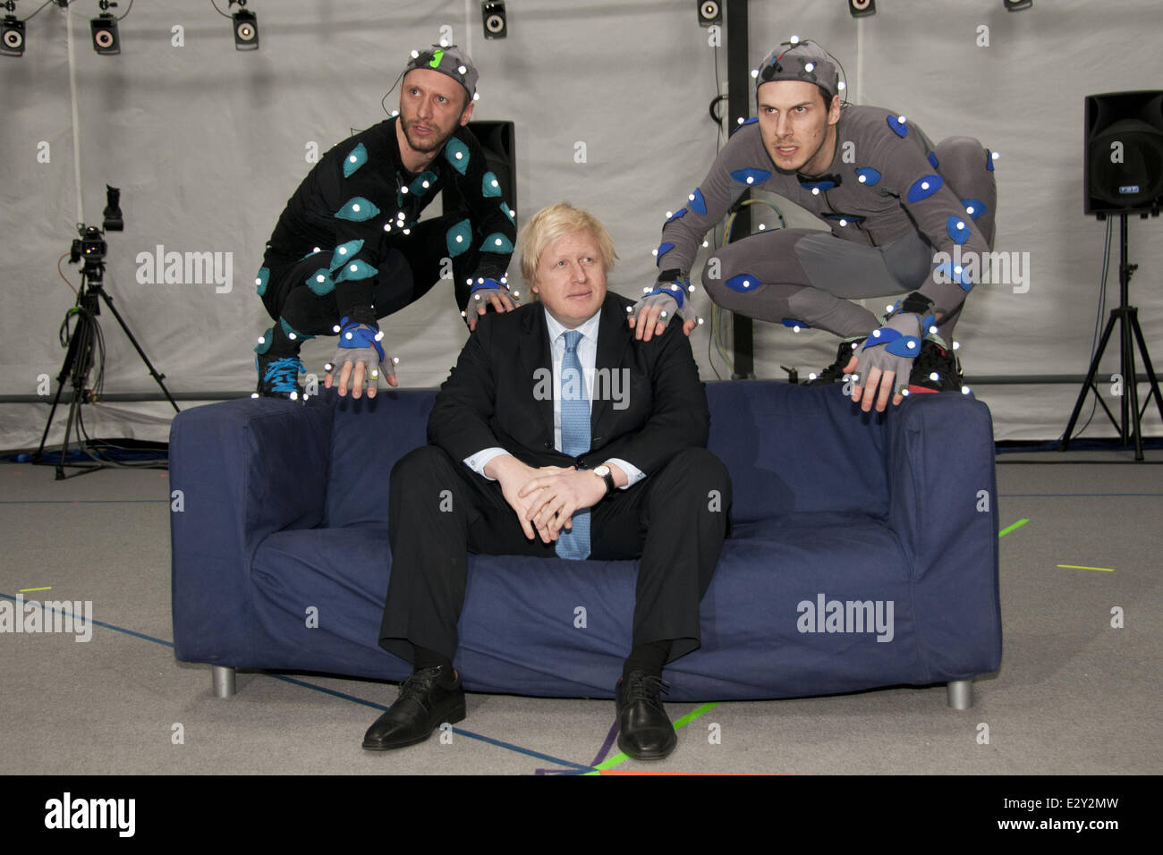 Mayor of London Boris Johnson films a short animation at Ealing Studios ...