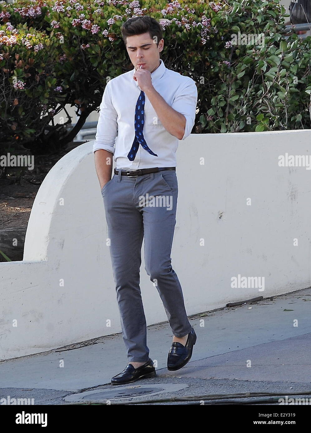 Actors on the set of 'Townies' filming on location in Los Angeles ...