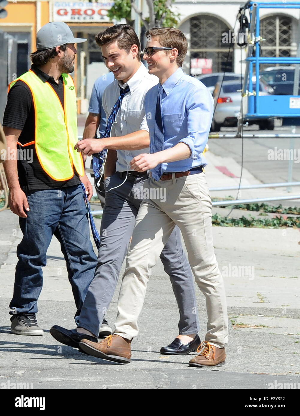 Actors on the set of 'Townies' filming on location in Los Angeles ...