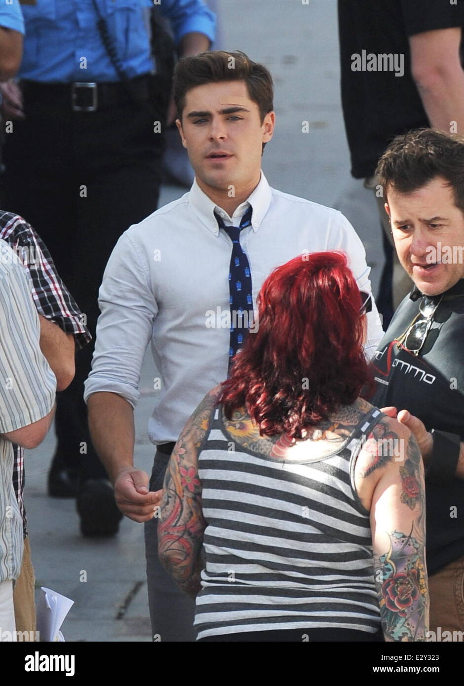 Actors on the set of 'Townies' filming on location in Los Angeles ...