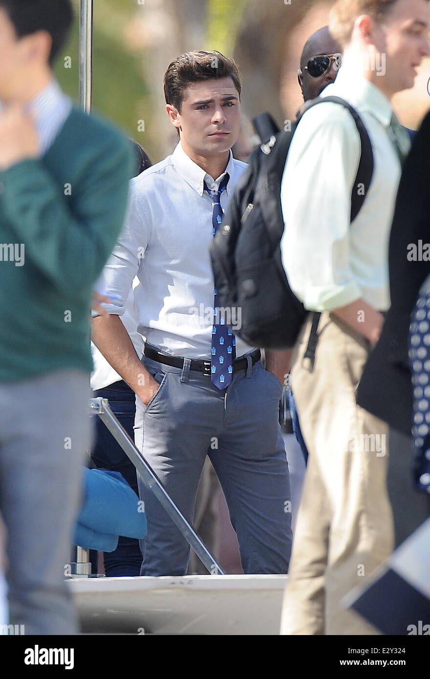Actors on the set of 'Townies' filming on location in Los Angeles ...