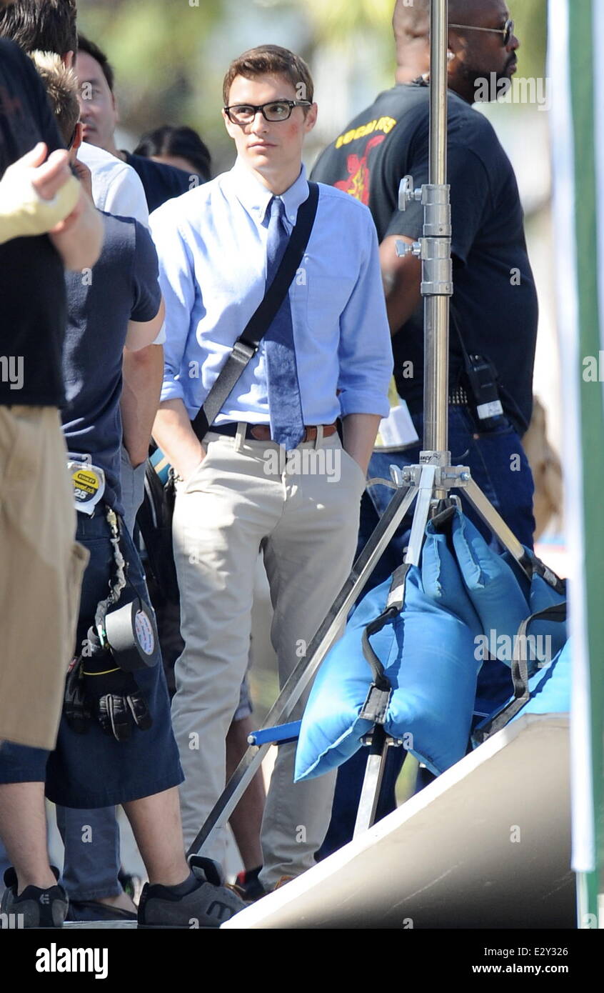 Actors on the set of 'Townies' filming on location in Los Angeles ...