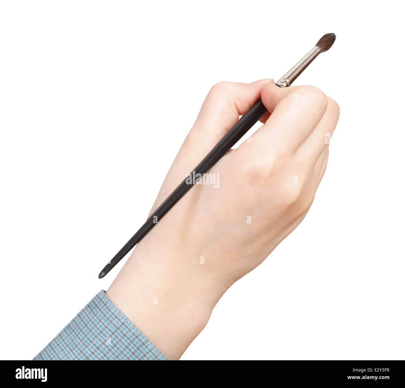hand paints by paintbrush isolated on white background Stock Photo - Alamy
