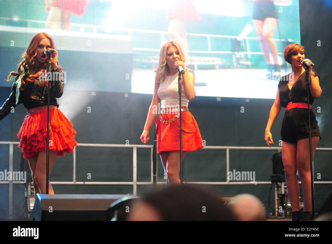 The Saturdays performing live on stage during the John Smith Grand ...
