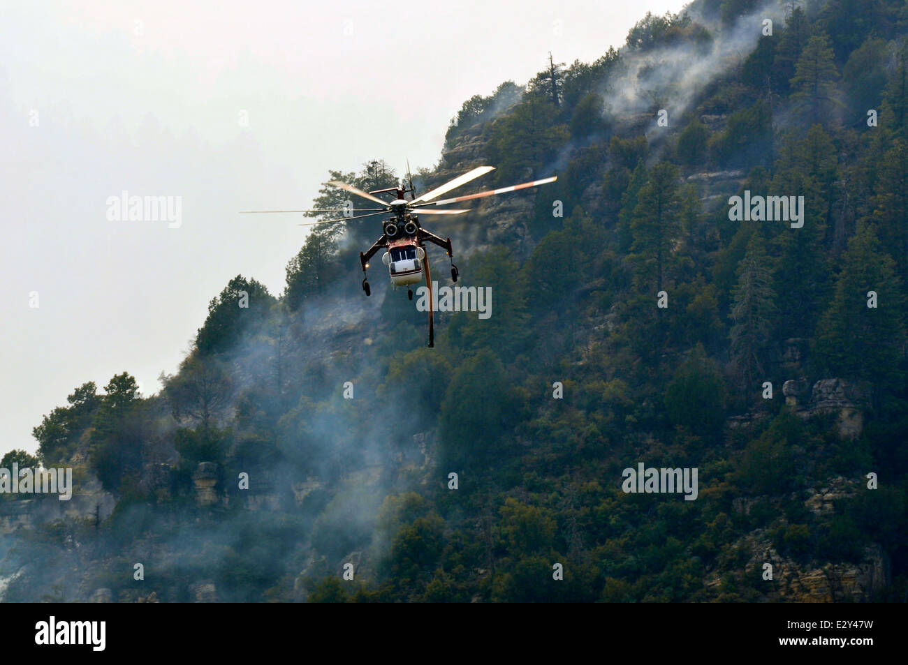 Helicopter drops during the Slide Fire in Oak Creek Canyon, Arizona ...