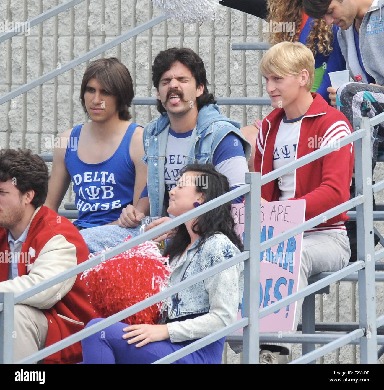 Actors on the set of 'Townies' filming on location in Los Angeles ...