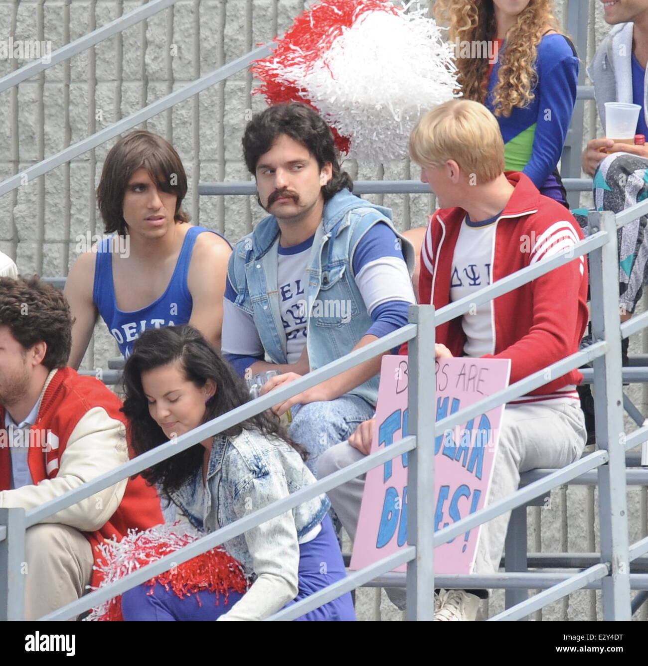 Actors on the set of 'Townies' filming on location in Los Angeles ...