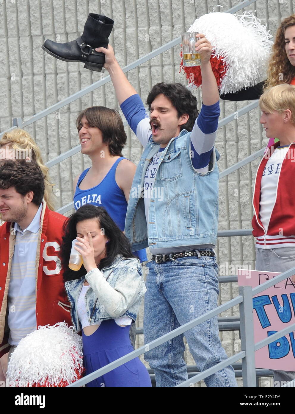 Actors on the set of 'Townies' filming on location in Los Angeles ...
