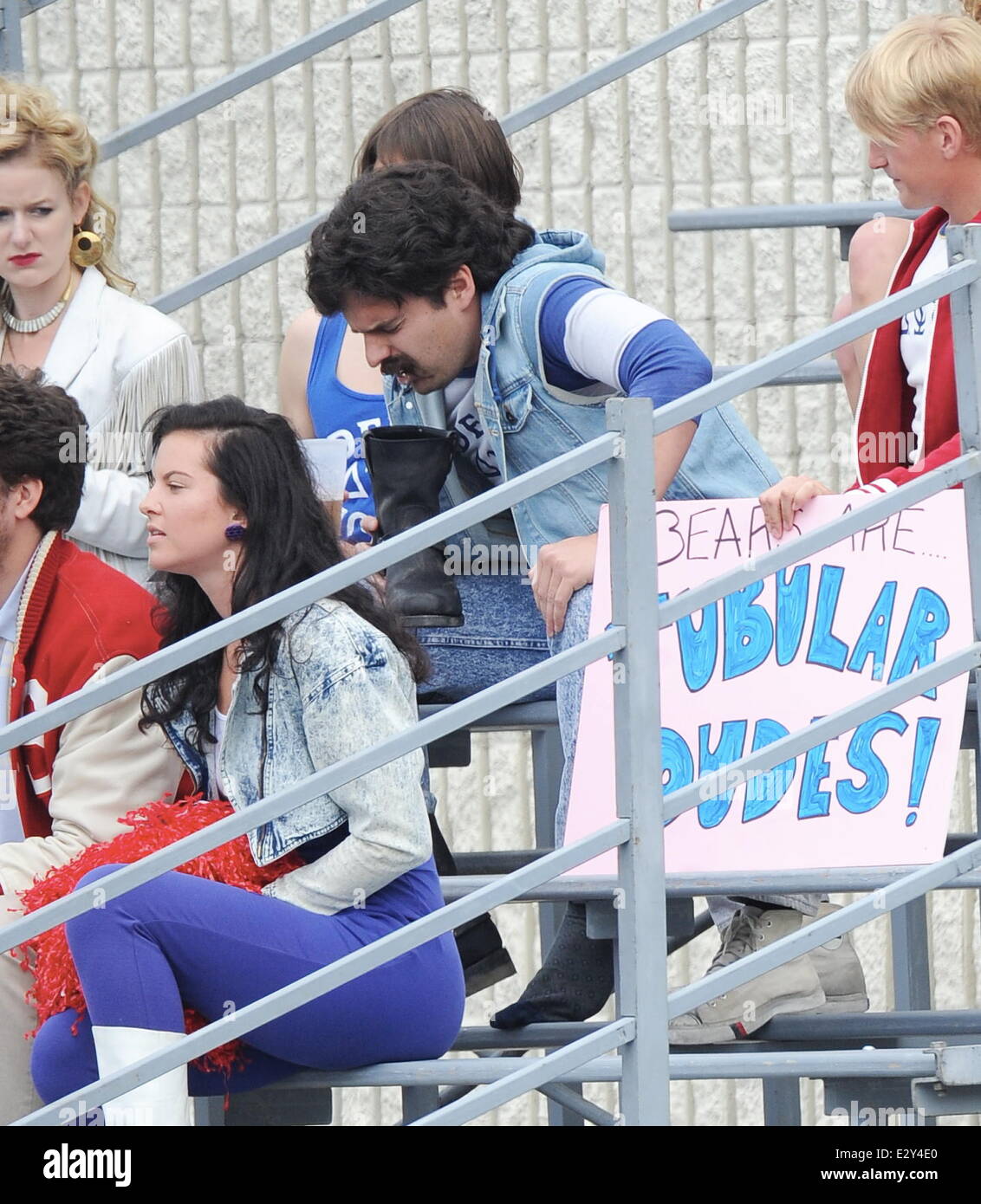 Actors on the set of 'Townies' filming on location in Los Angeles ...