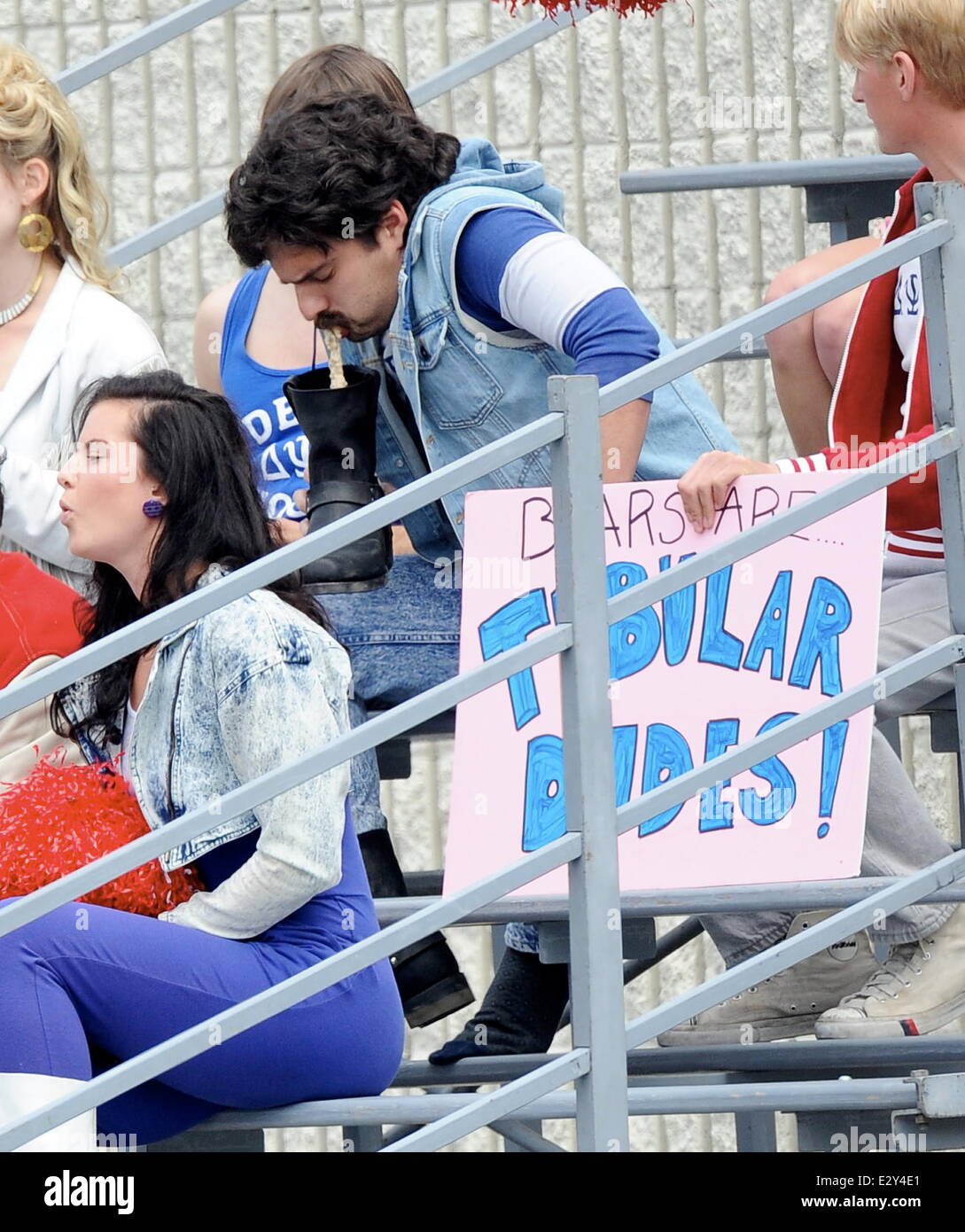 Actors on the set of 'Townies' filming on location in Los Angeles ...