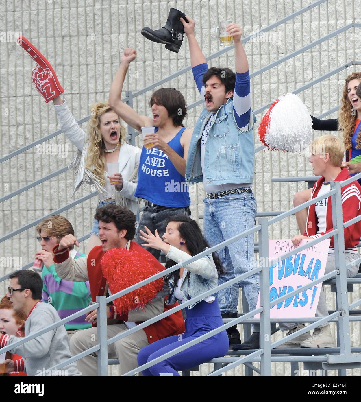 Actors on the set of 'Townies' filming on location in Los Angeles ...