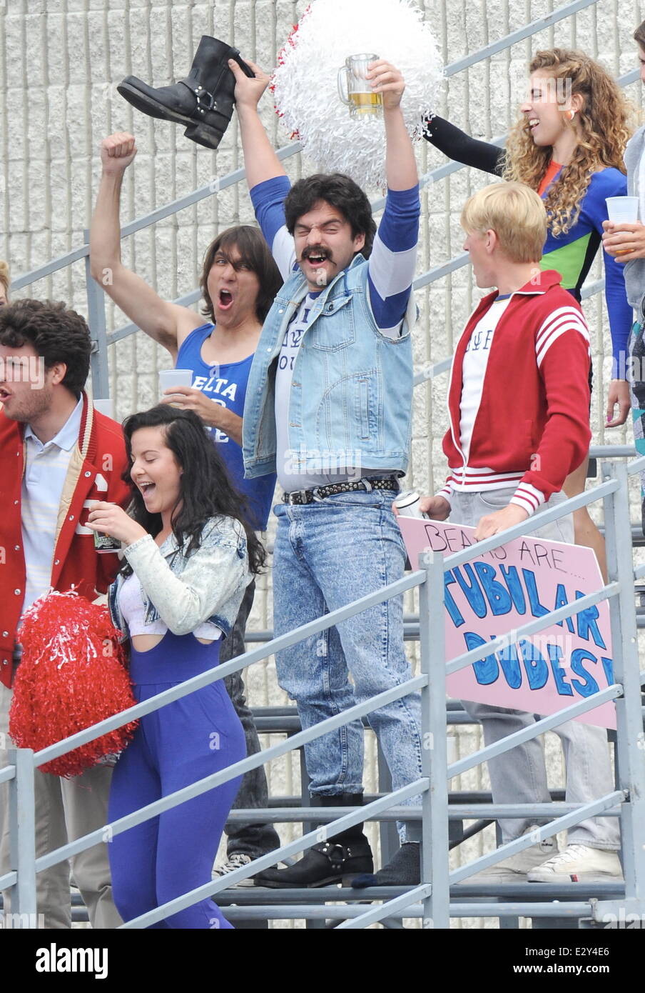 Actors on the set of 'Townies' filming on location in Los Angeles ...