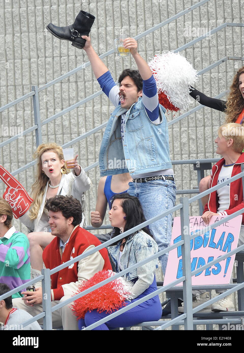 Actors on the set of 'Townies' filming on location in Los Angeles ...