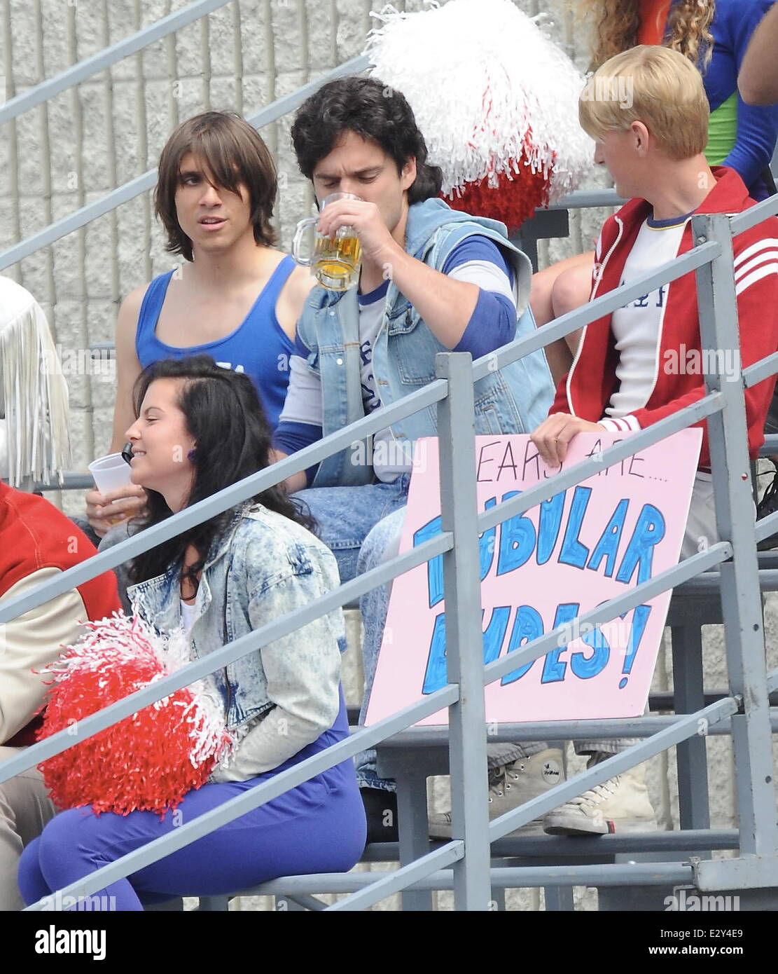 Actors on the set of 'Townies' filming on location in Los Angeles ...