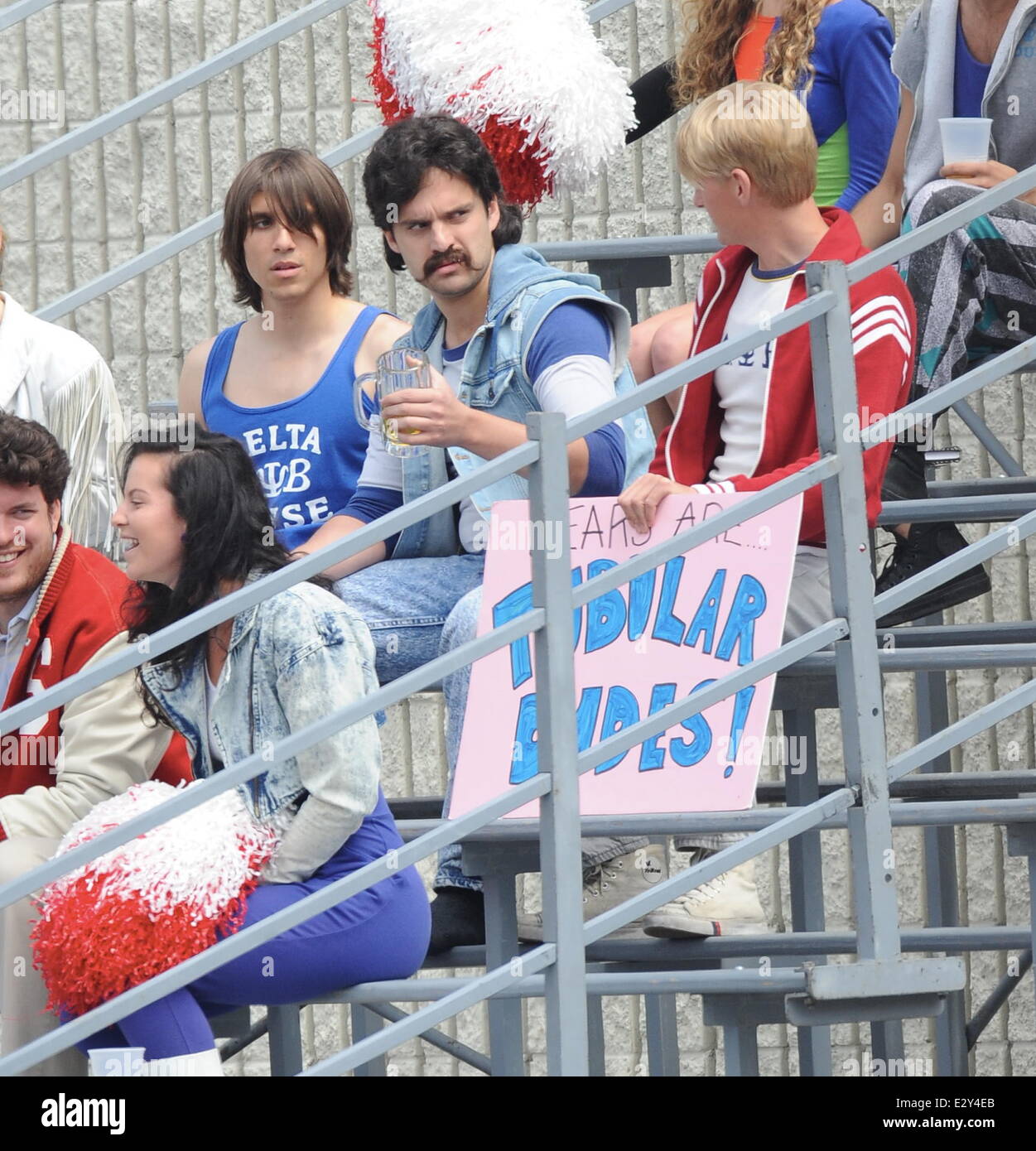 Actors on the set of 'Townies' filming on location in Los Angeles ...
