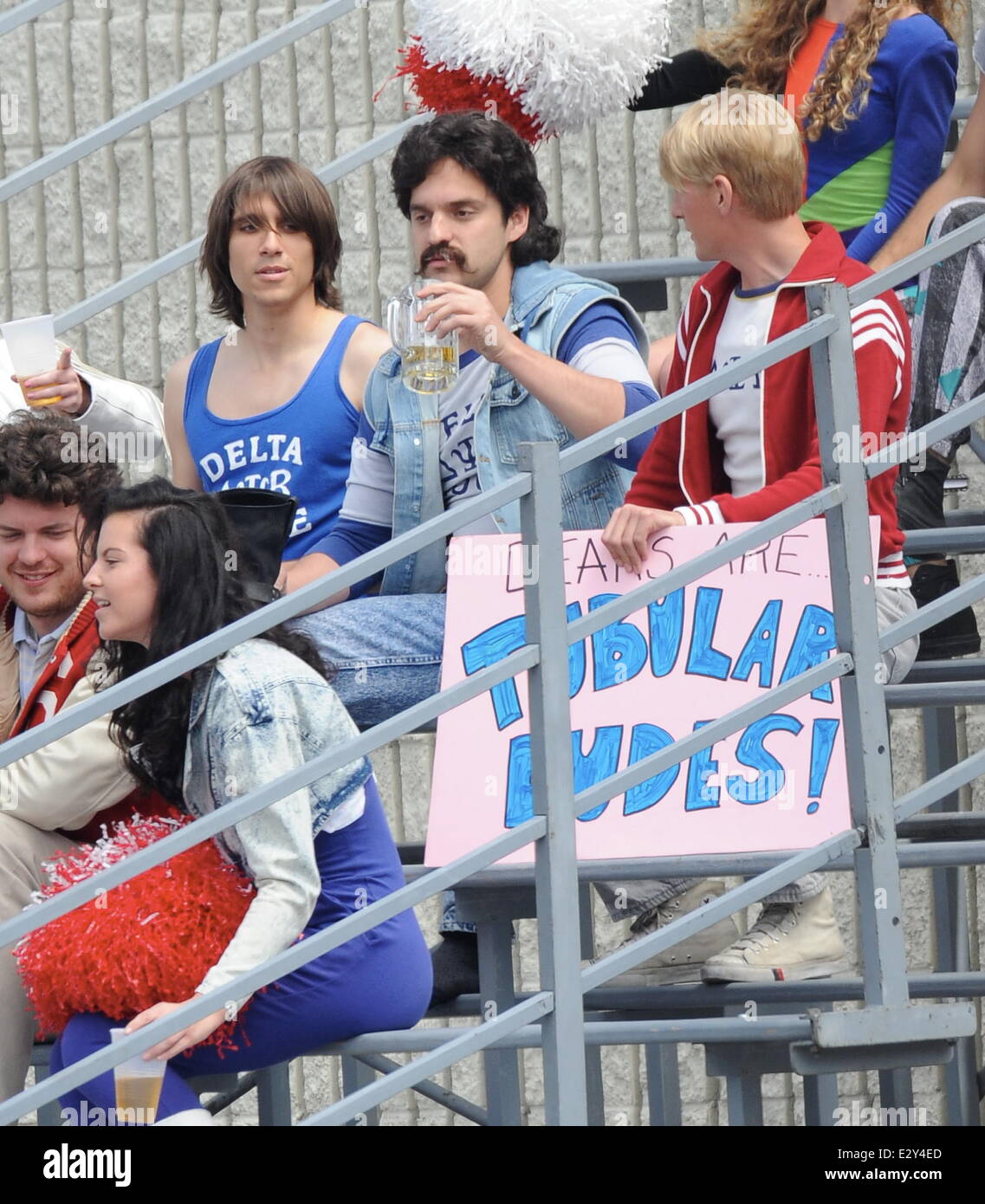Actors on the set of 'Townies' filming on location in Los Angeles ...