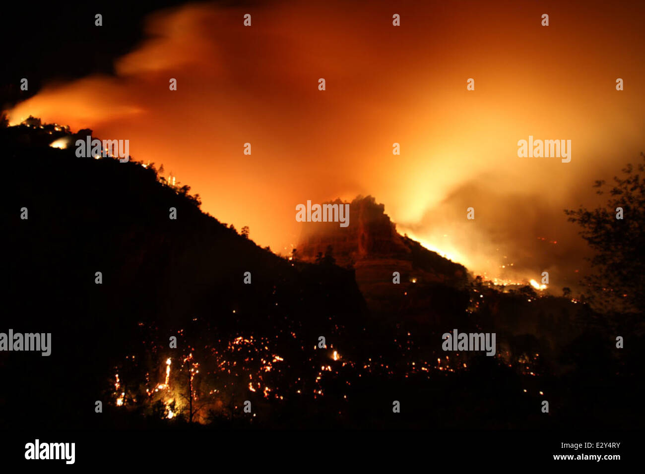 The Slide Fire north of Slide Rock in Coconino National Forest near ...