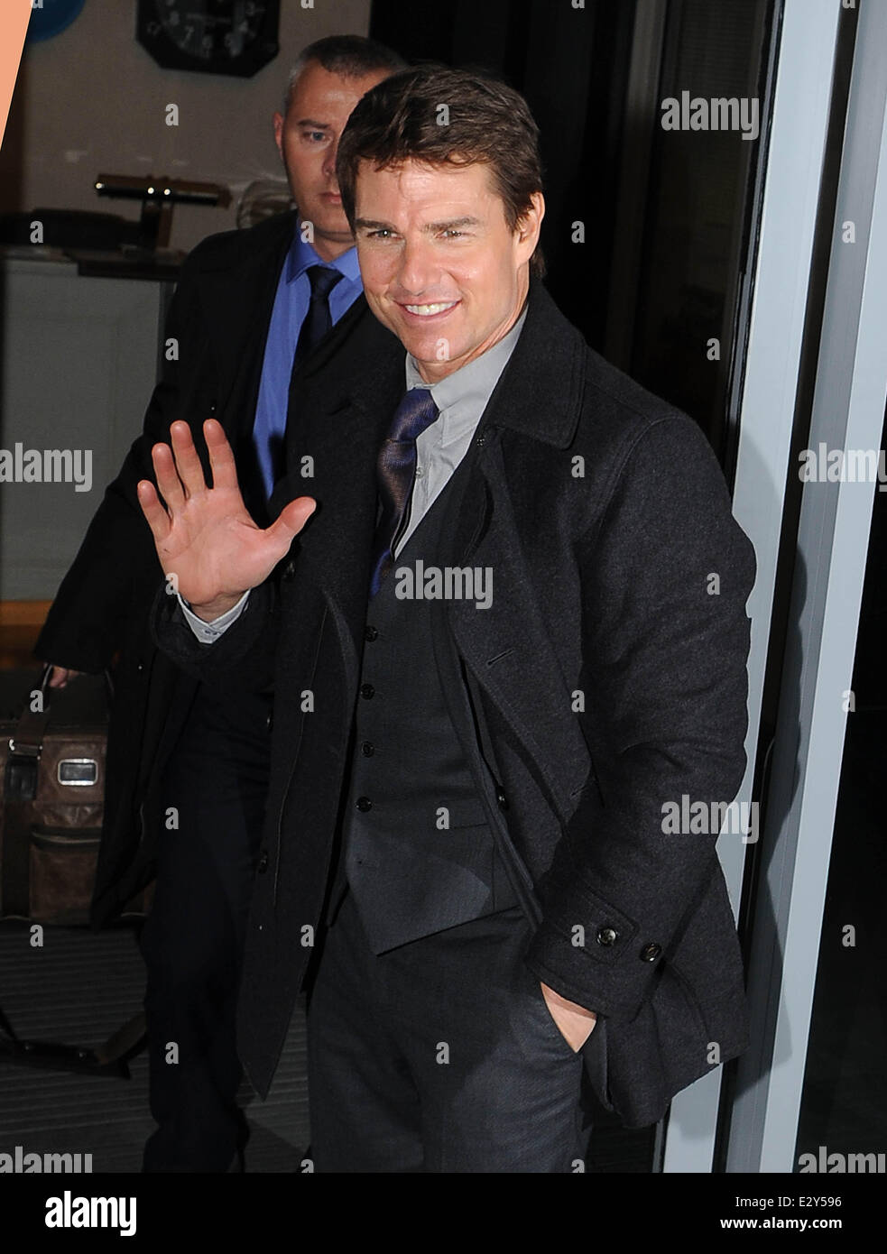 Tom Cruise is seen arriving at The London Battersea Heliport after ...