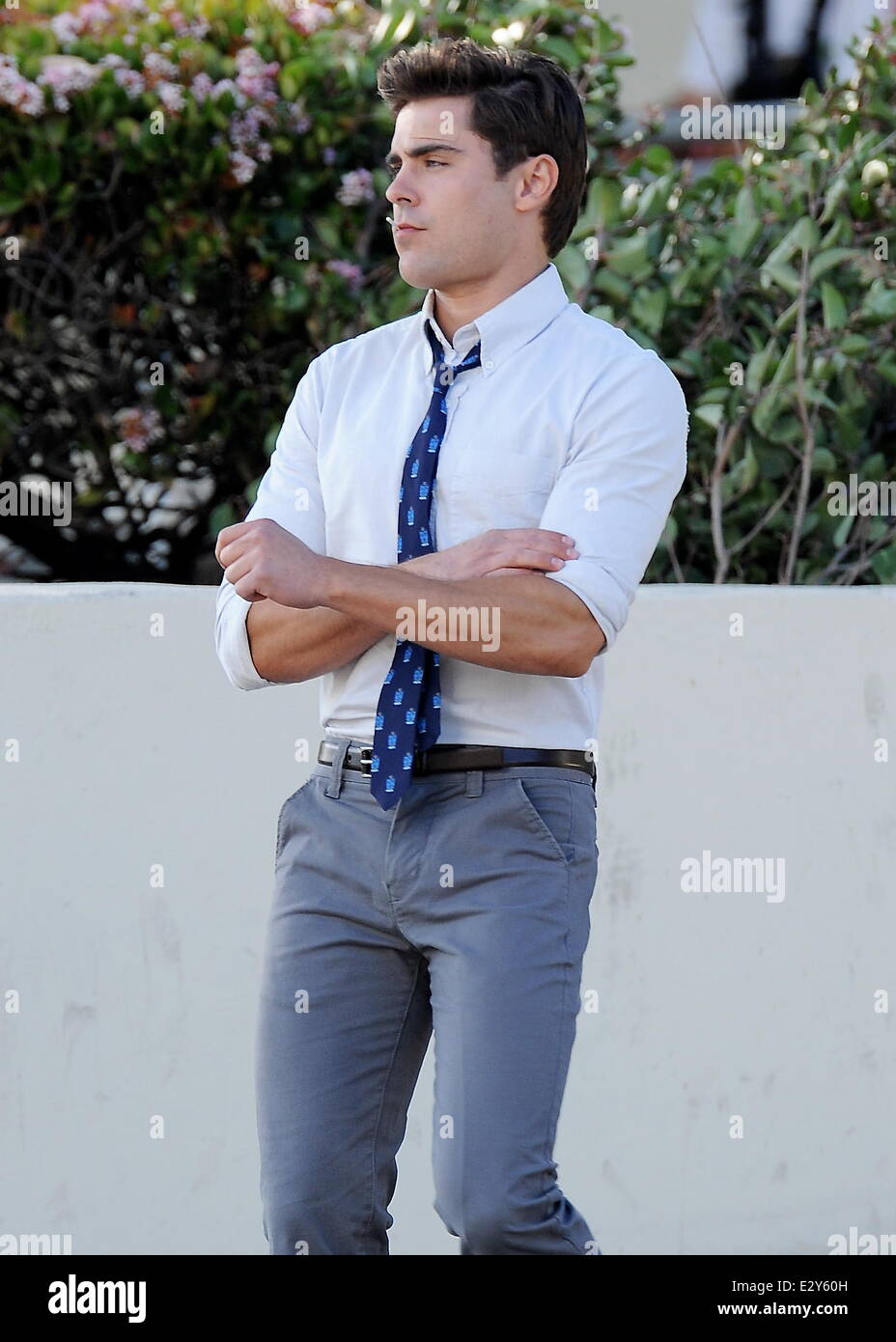 Actor Zac Efron sports skinny pants on the set of 'Townies' filming in ...