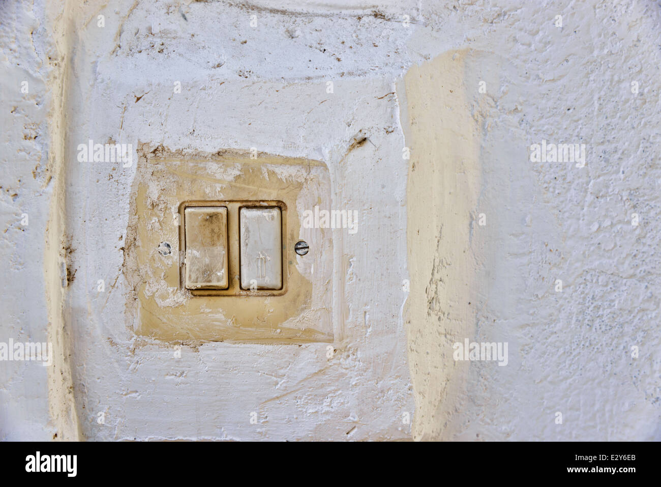 Light switch, old typical switch in old spanish homes Stock Photo - Alamy