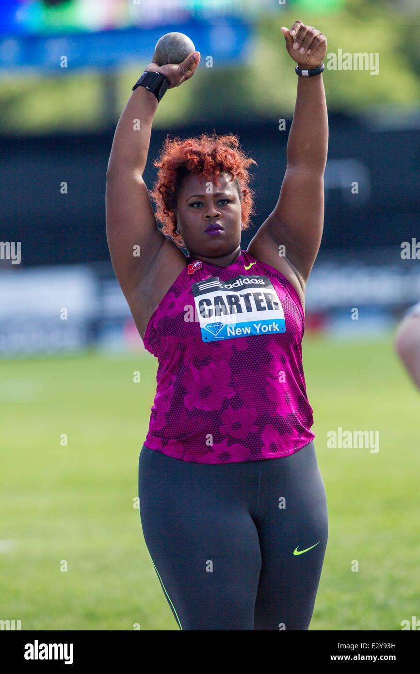 Michelle Carter (USA) competing in the Womens' Shot Put at the 2014 ...
