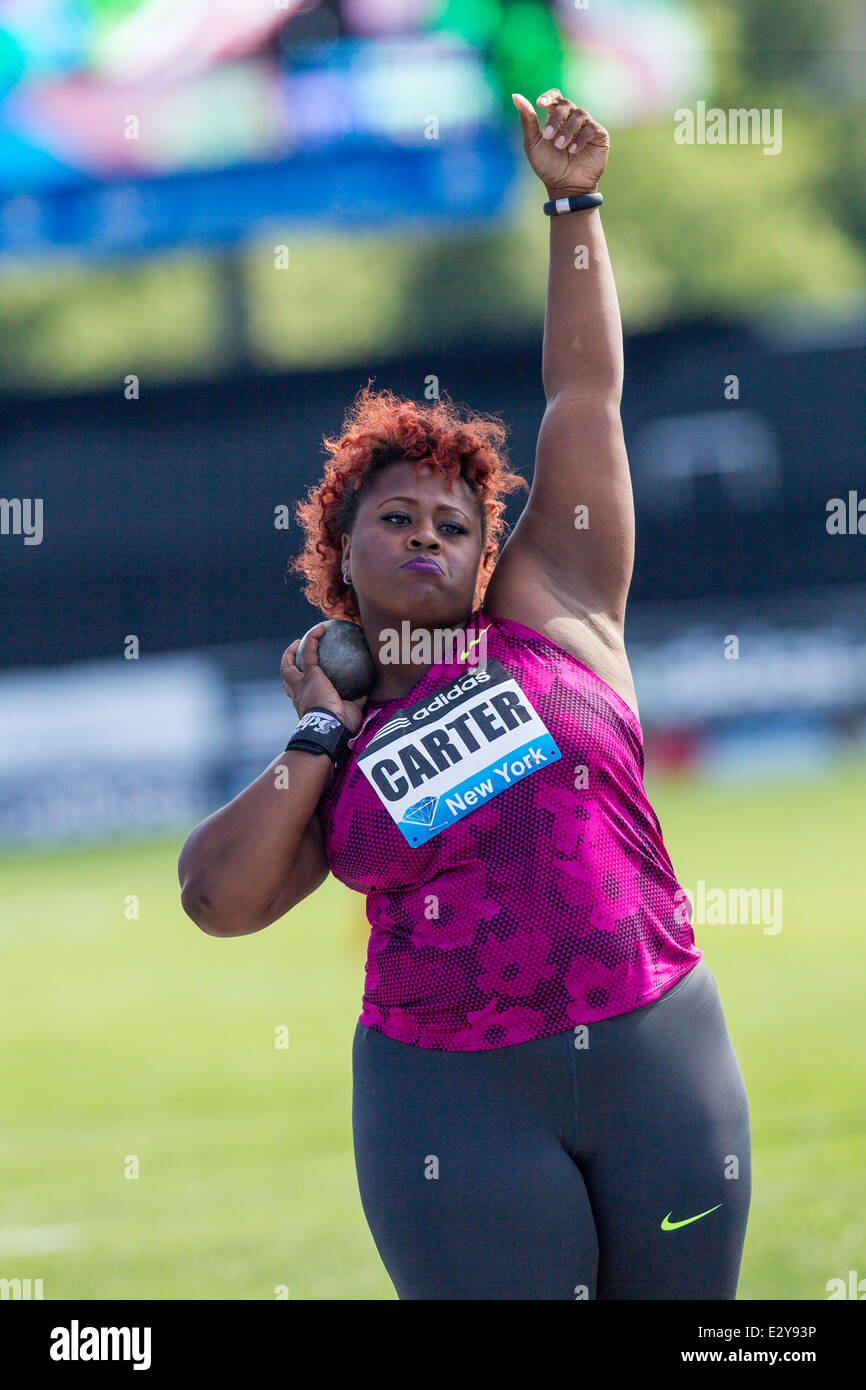 Michelle Carter (USA) competing in the Womens' Shot Put at the 2014 ...
