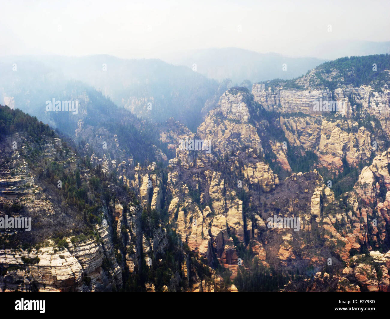 Aerial views of the Slide Fire taken on May 27, 2014, depict the scale ...